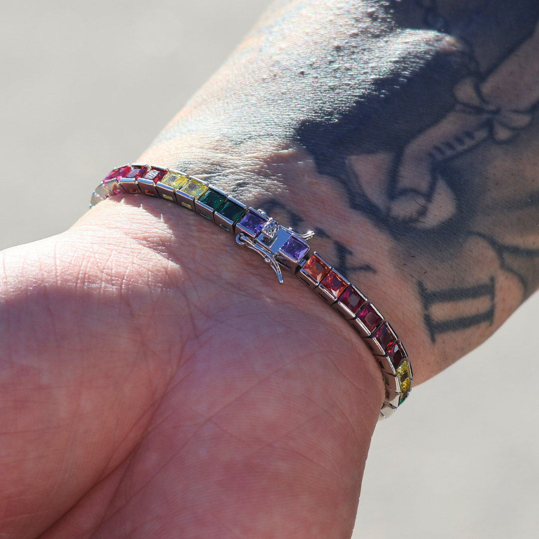 Rainbow Tennis Bracelet (Silver) - 4mm – Imperium