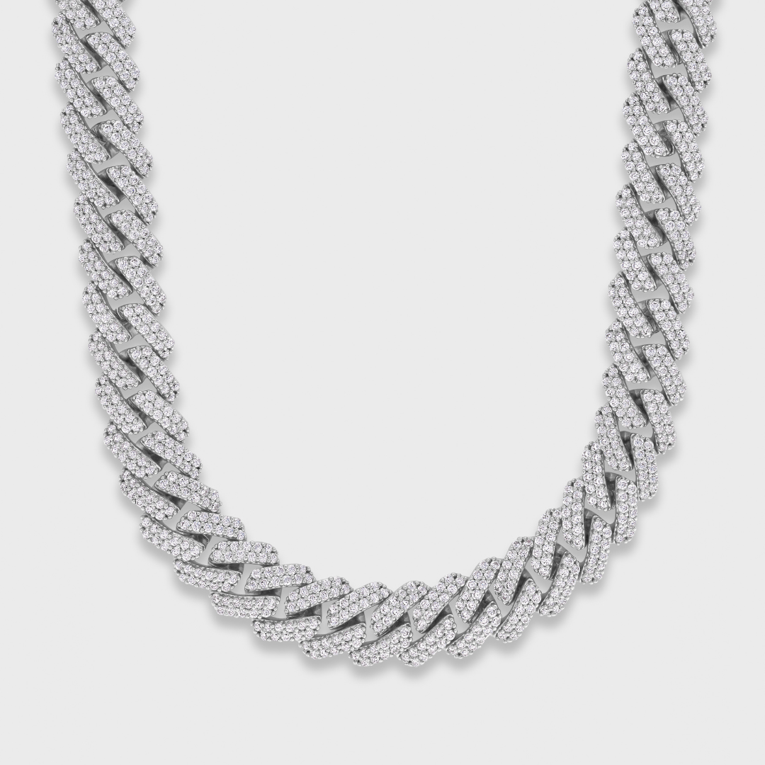 Iced Prong Cuban Chain (Silver) - 12mm – Imperium