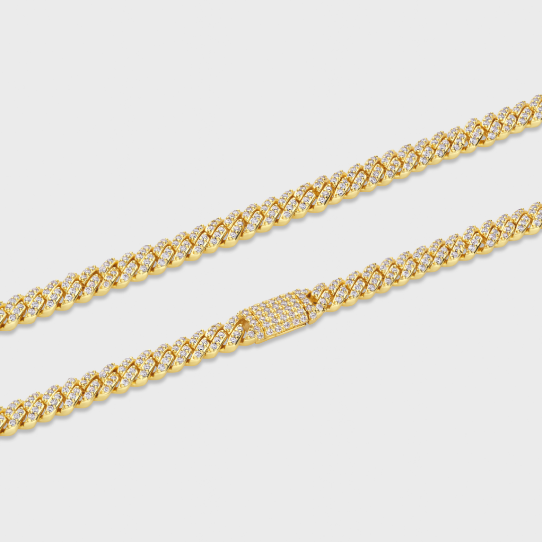 Iced Micro Prong Cuban Chain (Gold) - 6mm – Imperium