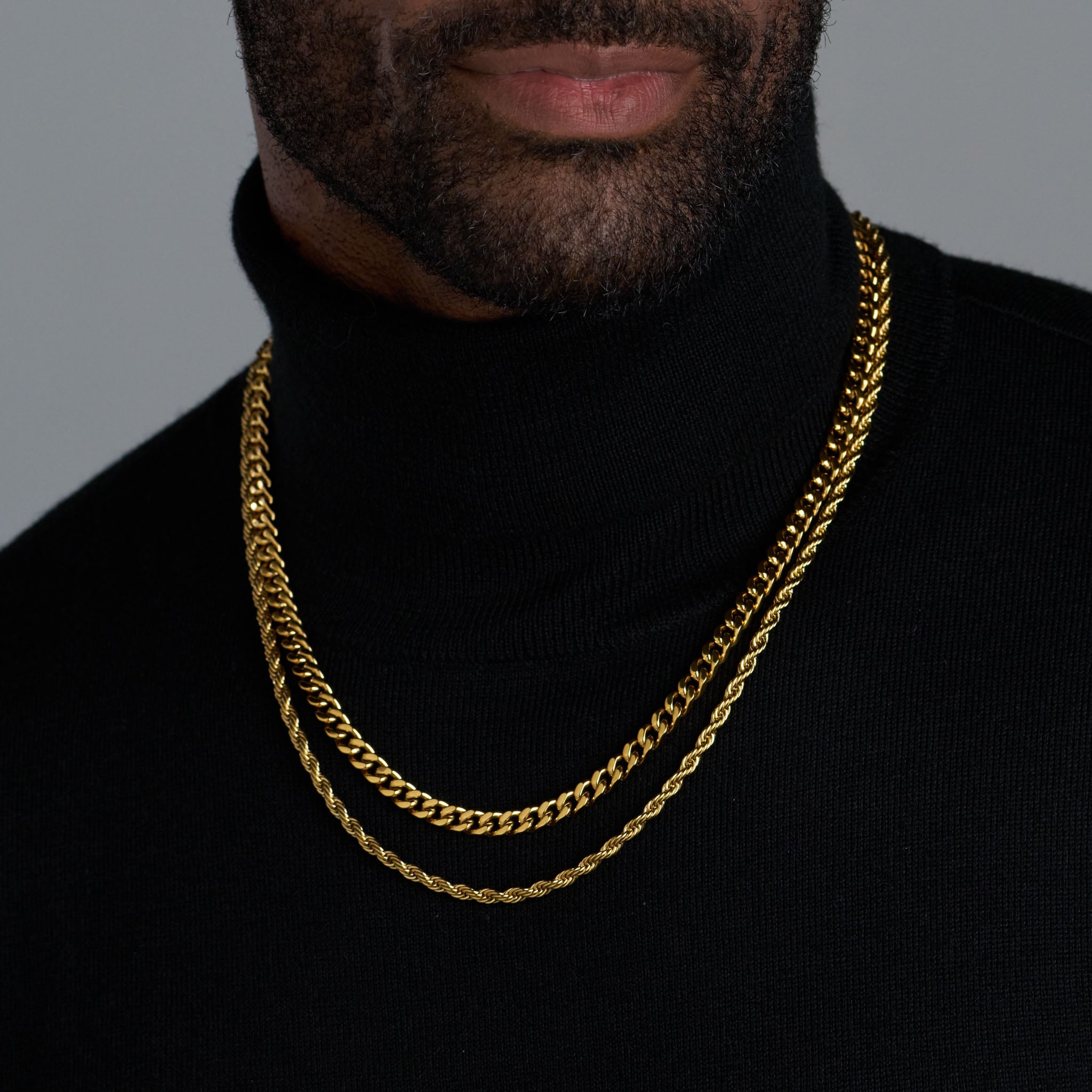 Cuban 5mm + Rope 4mm Stack (Gold) – Imperium