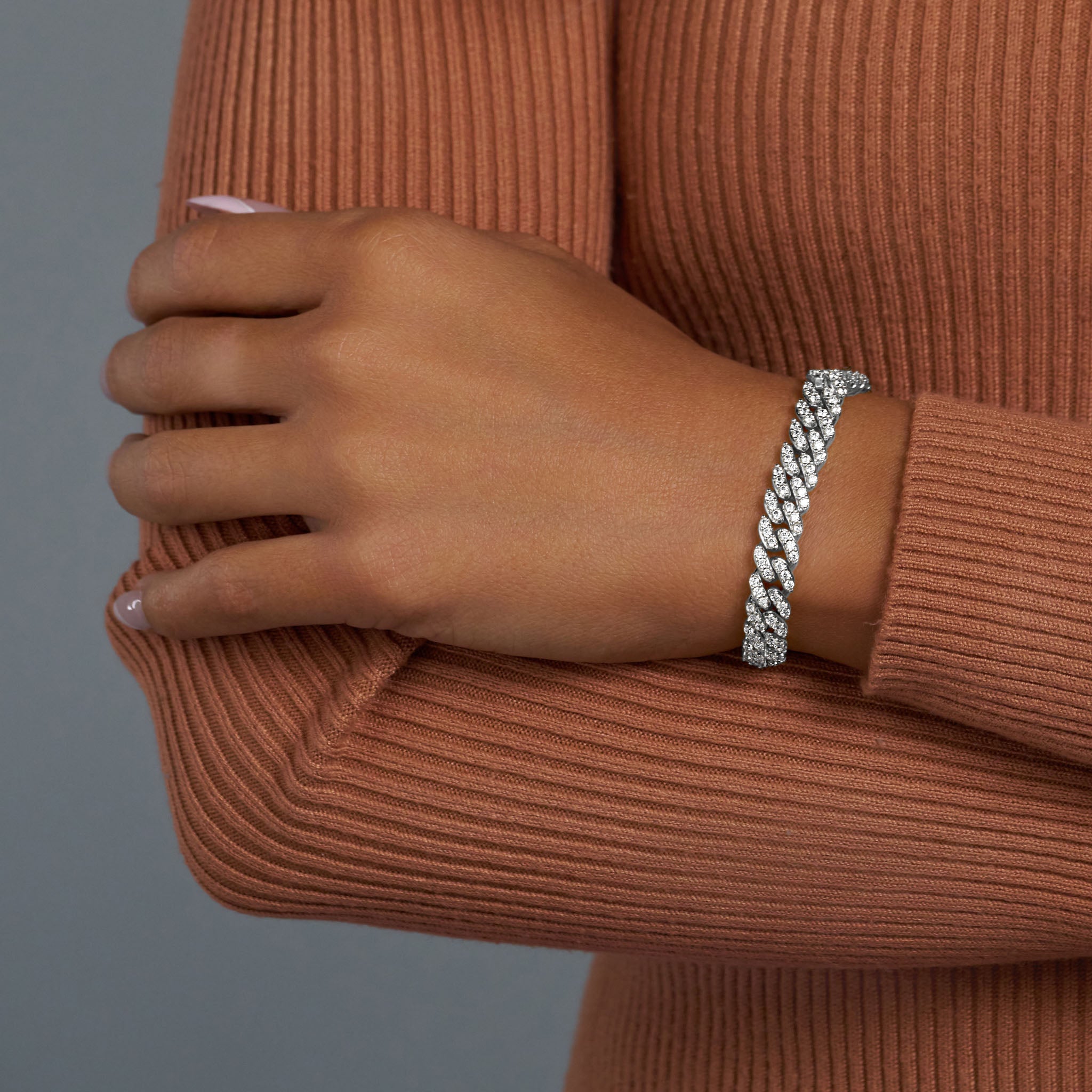 Women's Iced Cuban Bracelet (Silver) - 8mm – Imperium