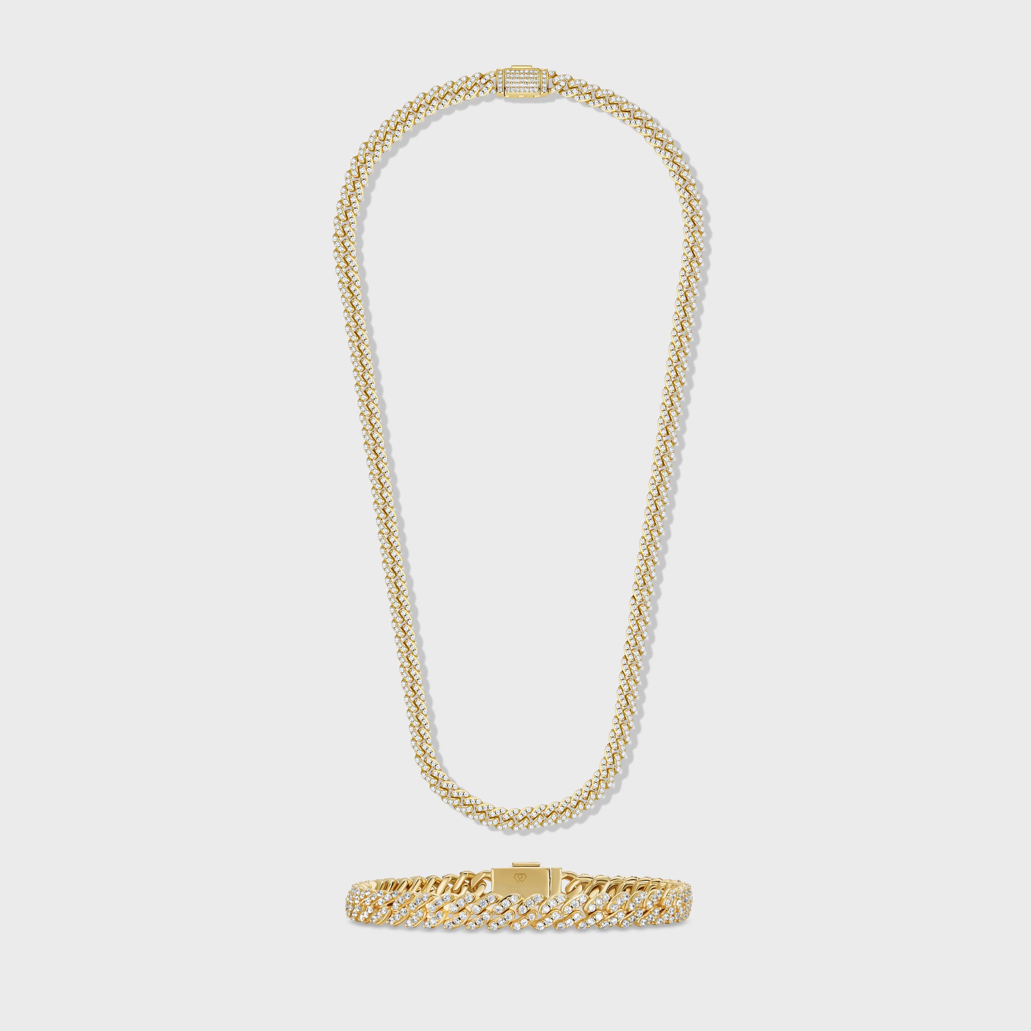 Iced Cuban Chain + Bracelet (Gold) - 8mm – Imperium