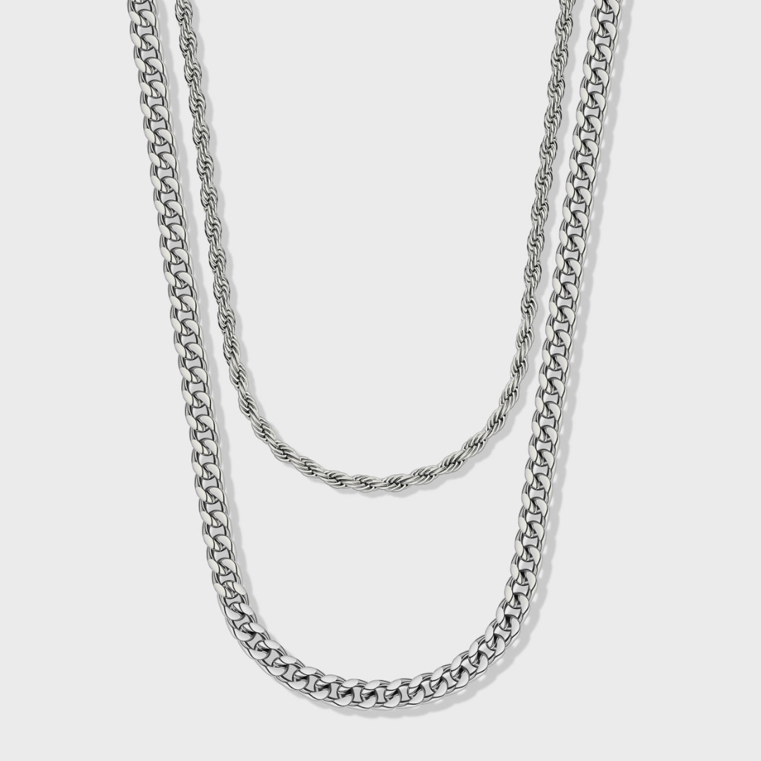 Cuban 5mm + Rope 4mm Stack (Silver) – Imperium