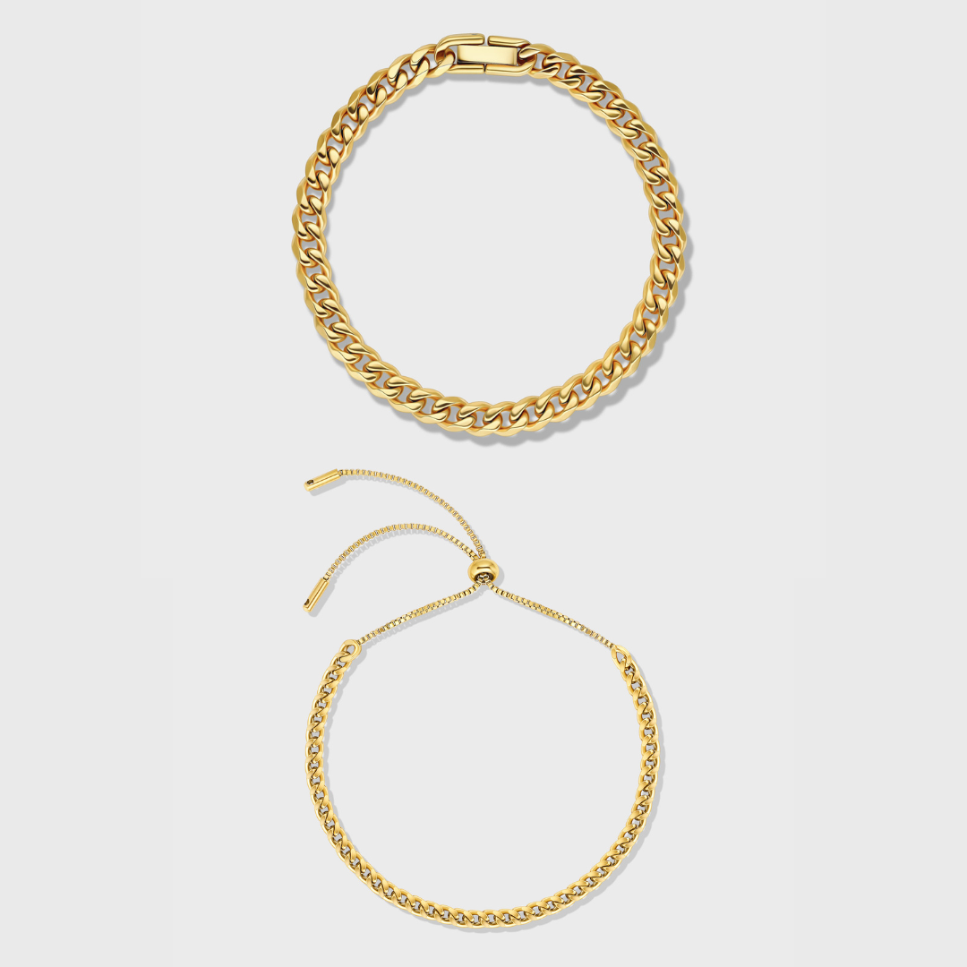 Women's Cuban + Franco Bracelet Stack (Gold) – Imperium