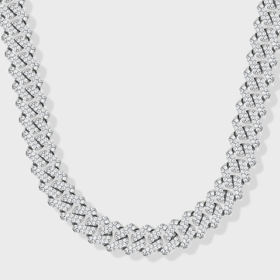 Iced Prong Cuban Chain (Silver) - 12mm – Imperium
