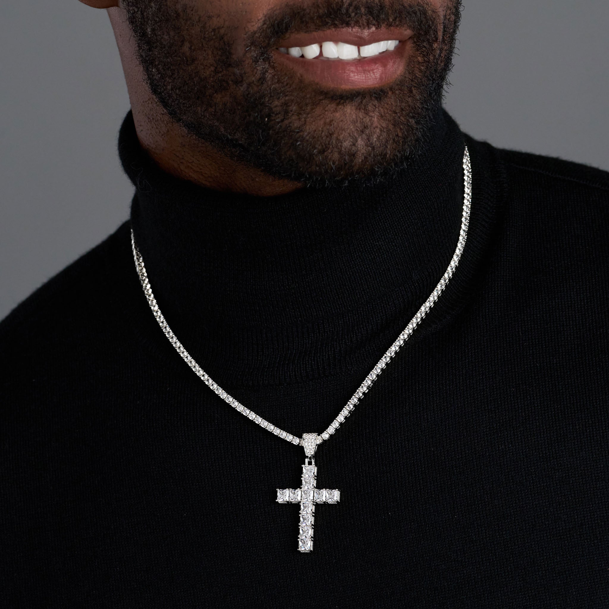 Cross Pendant - Princess Diamond Cut (Silver) – Imperium